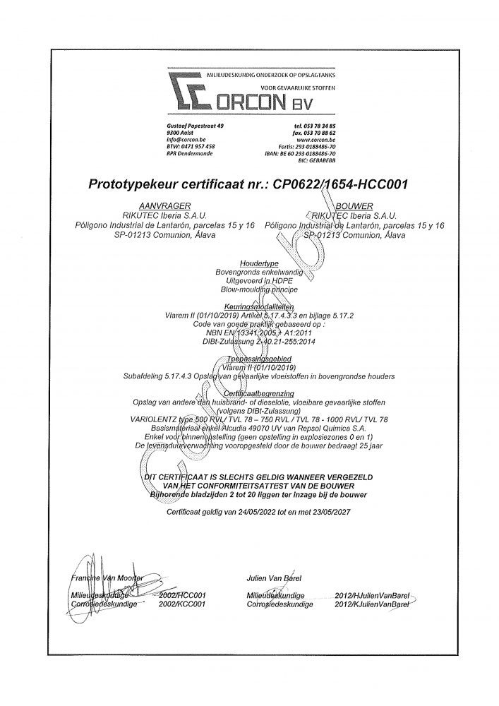 CP0622 1654-HCC001 Variolentz RIKUTEC Iberia - Rikutec France NEW